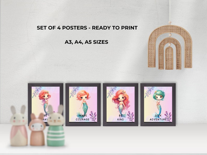 Mermaid Affirmation Posters for Kids: Set of 4 (digital Download) - Etsy