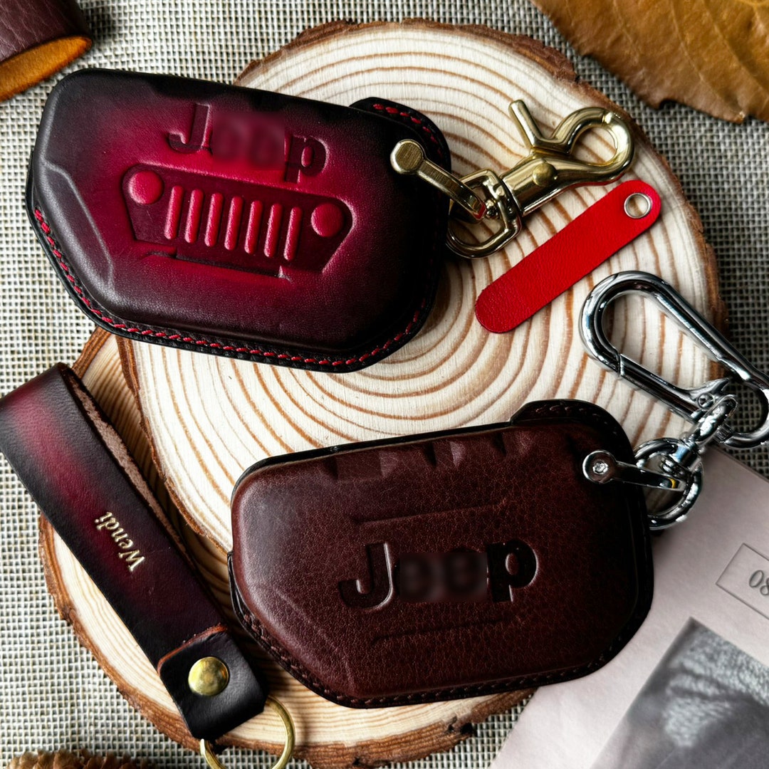 Leather Key Cover for Wrangler Gladiator Rubicon Sahara 2024 Key Fob ...