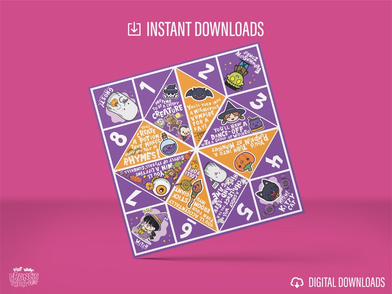 Printable Paper Fortune Teller Halloween Witches Theme - Etsy