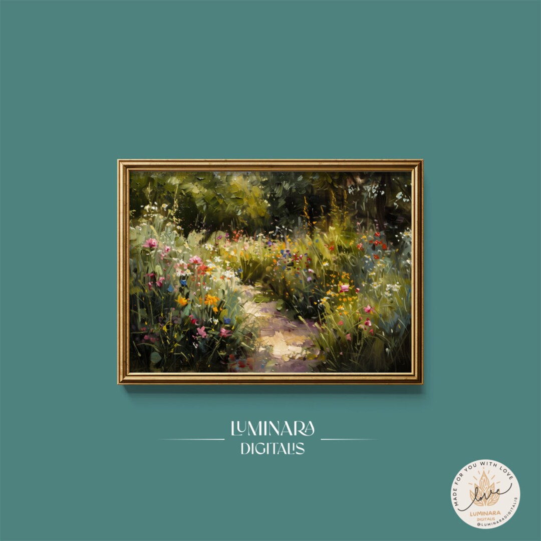 Digital Wall Art, Impressionist Summer Garden Path 126 Wall Art ...