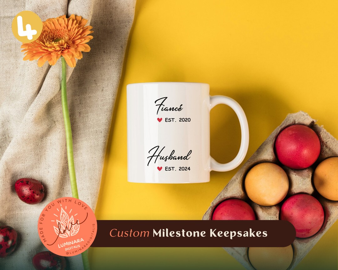 Fiancé to Husband Custom Keepsake Mug - United in Love, Personal Growth ...