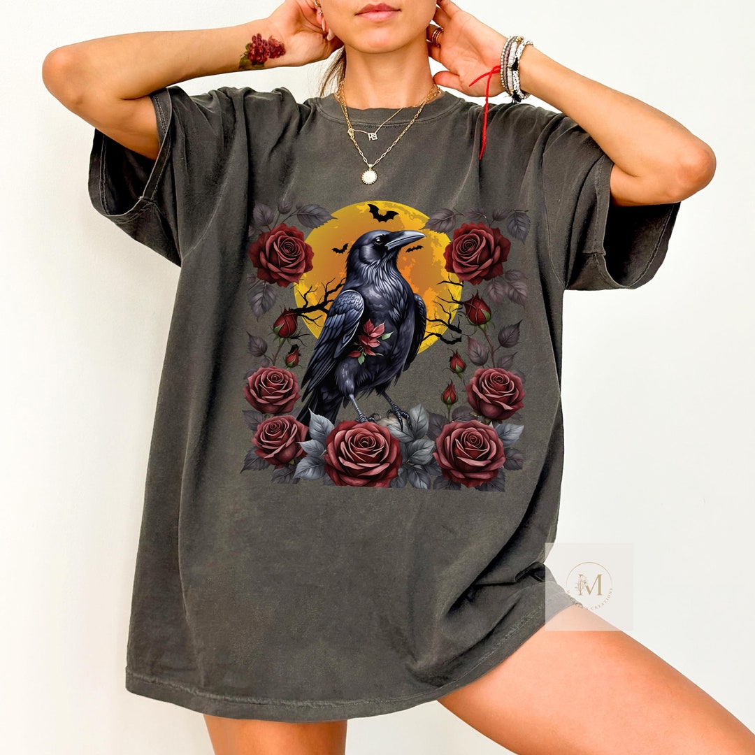 Raven Shirt Weirdcore Gothic Clothes Dark Art Shirt Goblincore Shirt ...