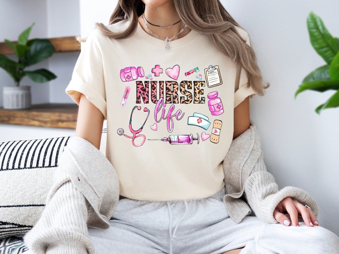 Nurse Shirt Leopard RN Shirt Gift for Nurse Nurses Week Gift New Nurse ...