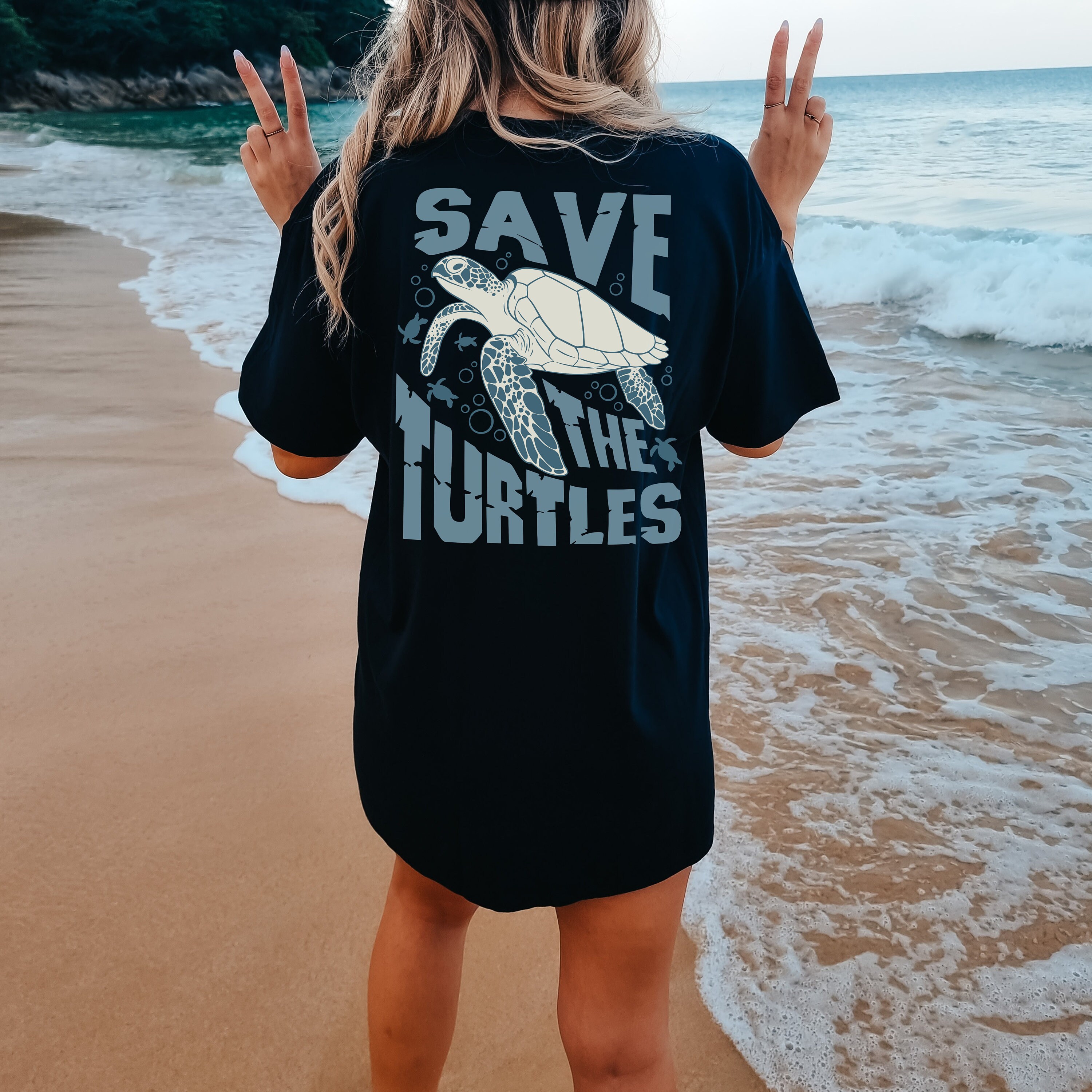 Sea Turtle Shirt Save the Turtles Respect the Locals Ecology Beach T ...