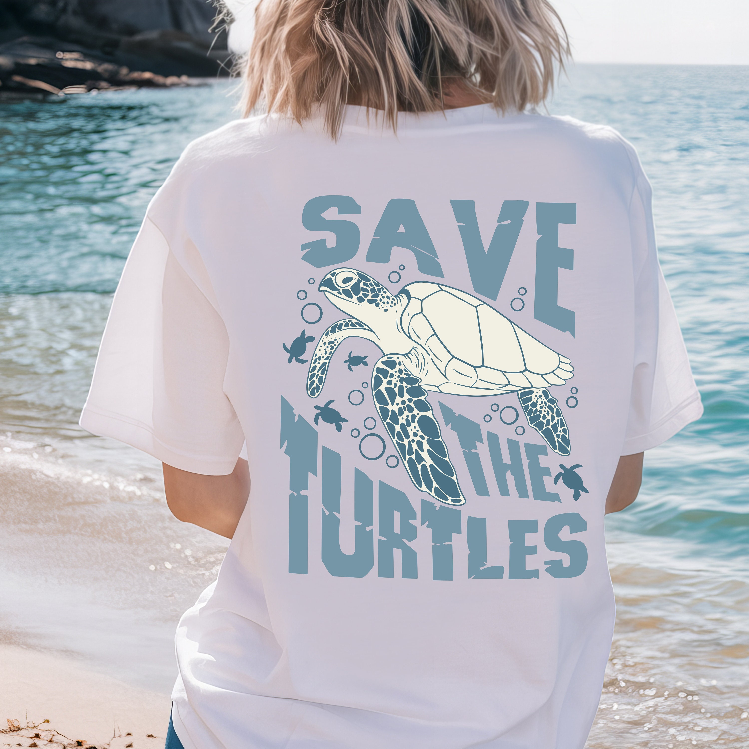 Sea Turtle Shirt Save the Turtles Respect the Locals Ecology Beach T ...