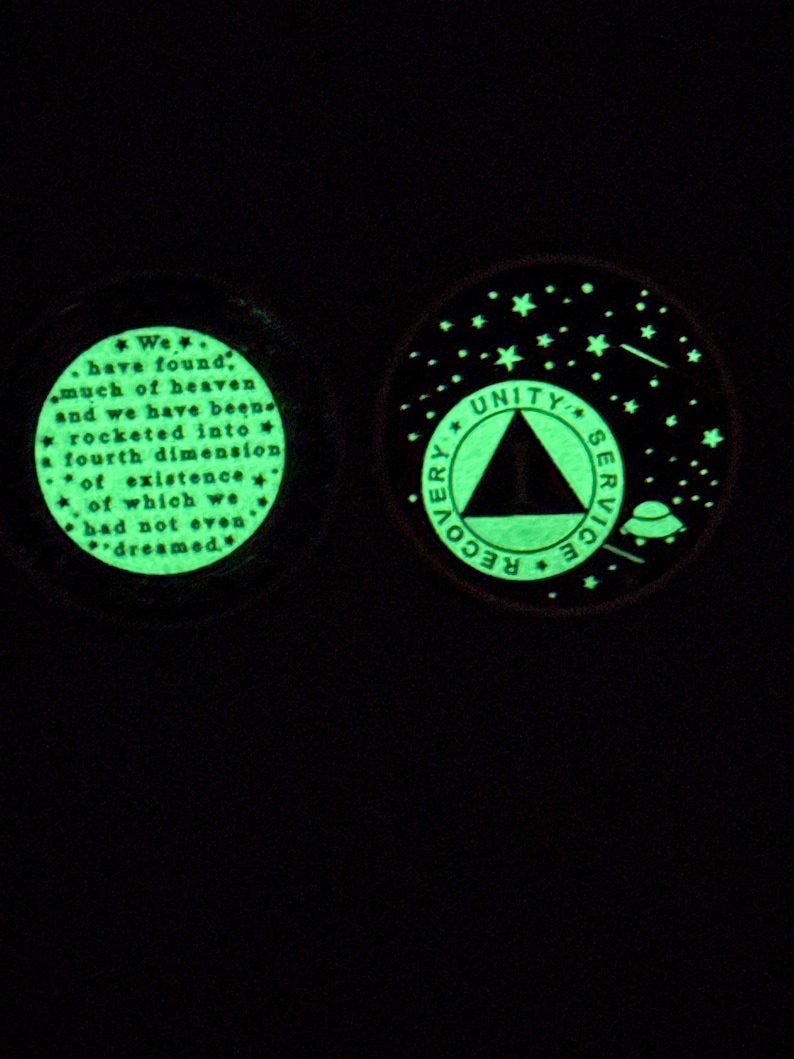 AA Medallion: Glow-in-dark Rocket-ship, 1 Year Sobriety Coin - Etsy