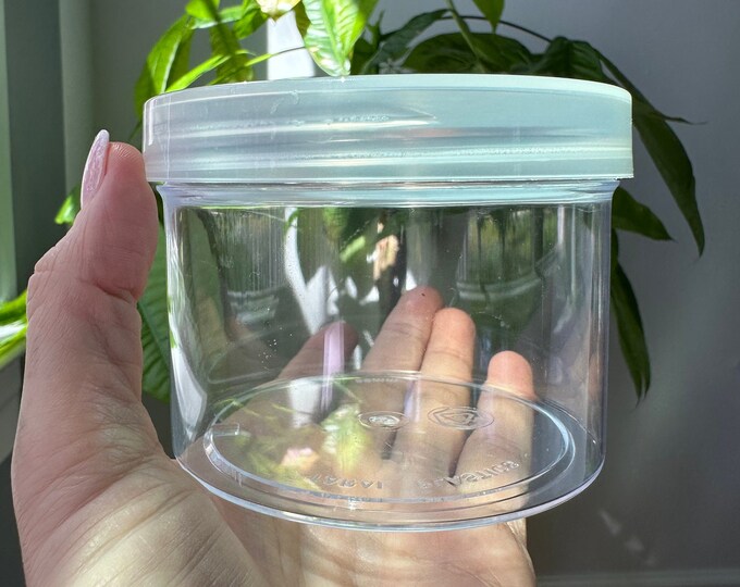 8 Oz Super Clear Plastic Container With Lid, Storage Container, Slime ...