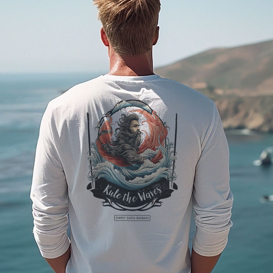 Rule the Waves Santa Barbara - Modern Unisex Long Sleeve Fitted Crew - Etsy