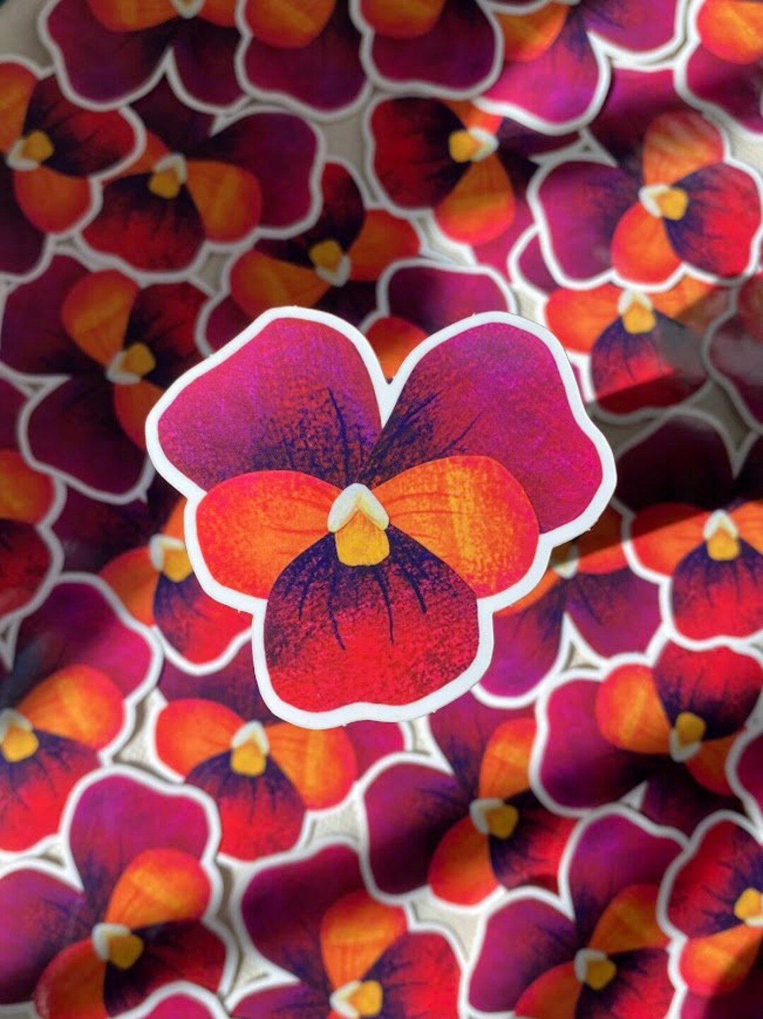 Pink Paper Flower STICKER - Etsy