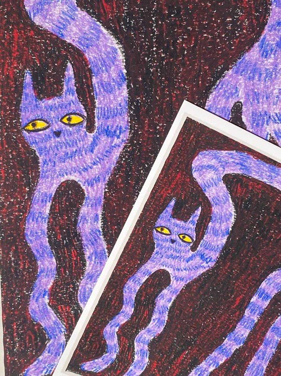 Art Print our Cat Juniper 2024 Funky Whimsical Wall Art for Room Decor ...