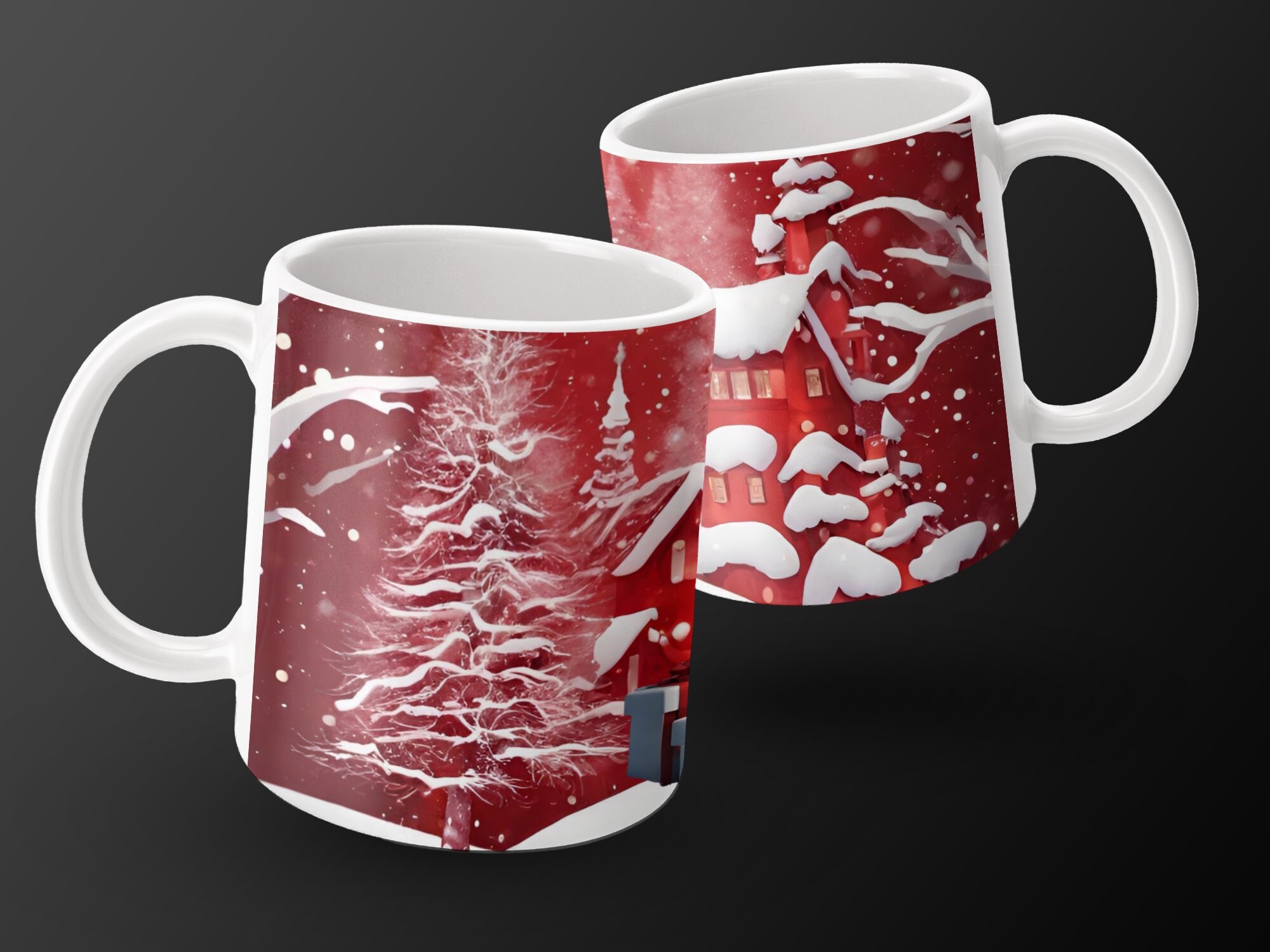 3D Christmas Tree Mug Wrap, 3D Christmas Mug Wrap Bundle, 11oz Mug ...
