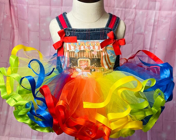 Circus Themed Overall Ribbon Trimmed Tutu Set Ready to Ship Size 12m - Etsy