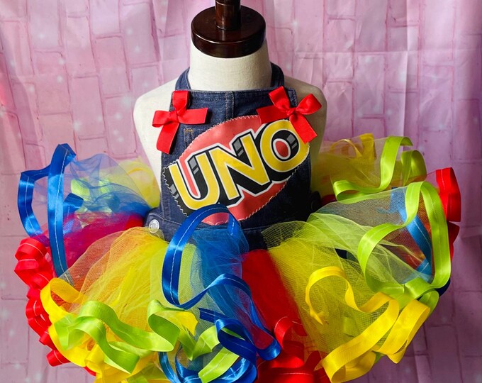 Im UNO Themed Birthday Overall Ribbon Trimmed Tutu Set Ready to Ship ...