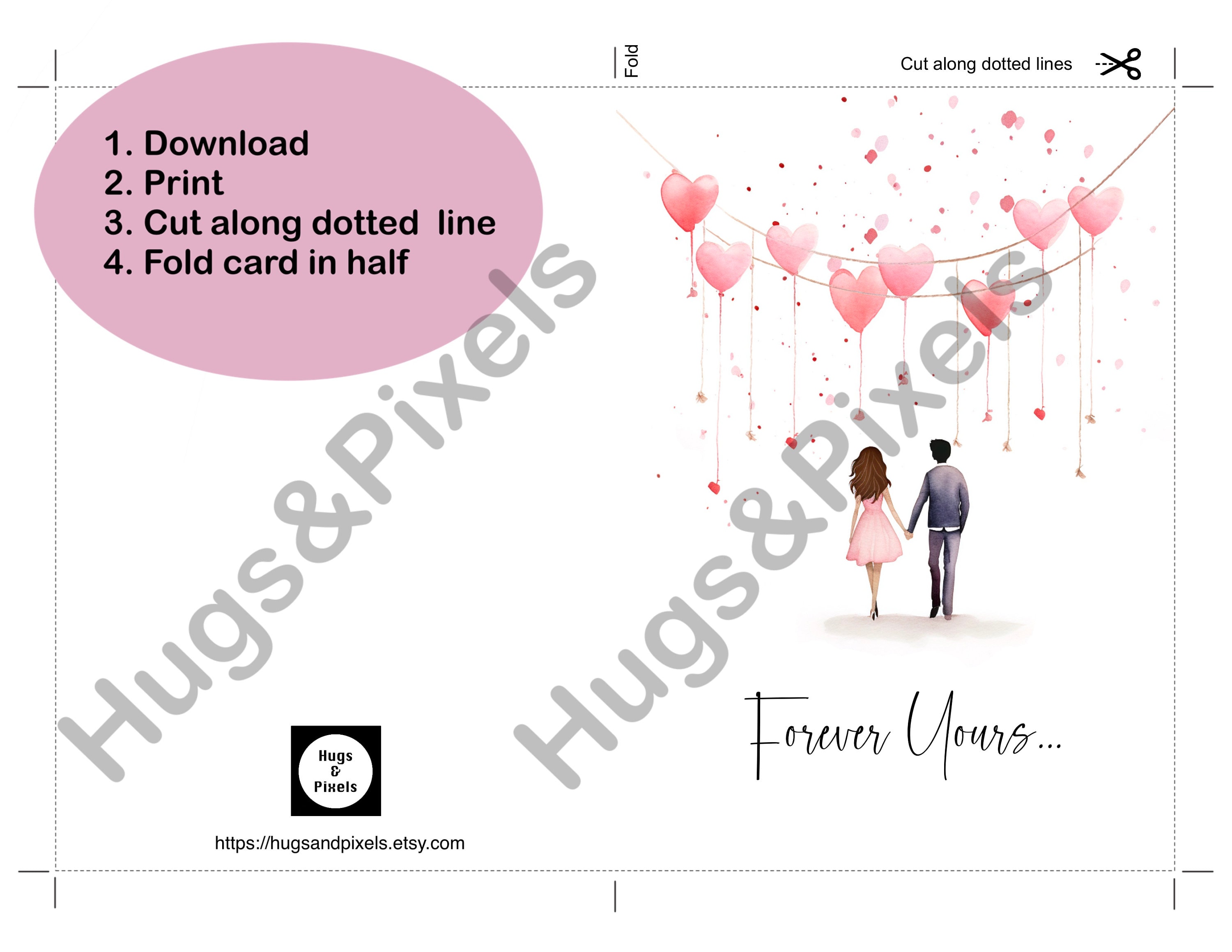 Anniversary Printable Card, Printable Anniversary Card, Romantic ...