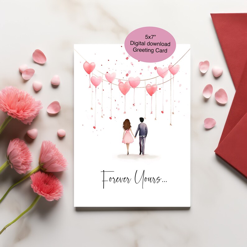 Anniversary Printable Card, Printable Anniversary Card, Romantic ...