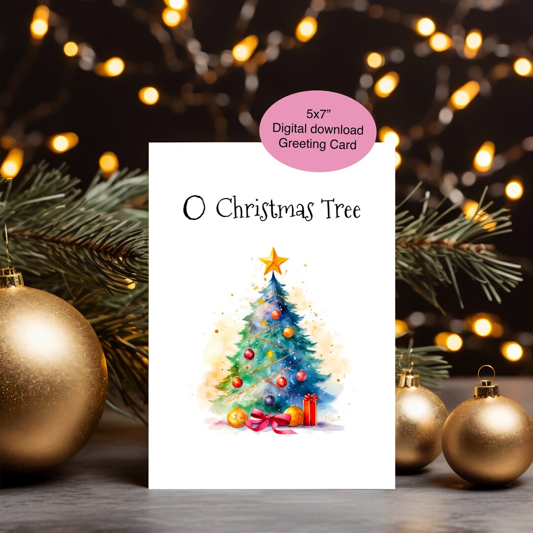 Christmas Printable Card, Printable Christmas Card, Digital Christmas ...
