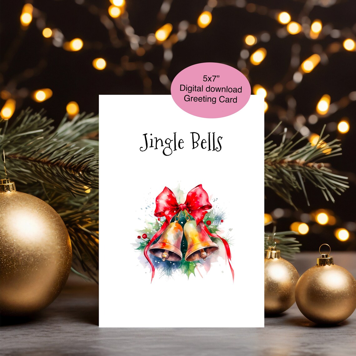 Christmas Printable Card, Printable Christmas Card, Digital Christmas ...
