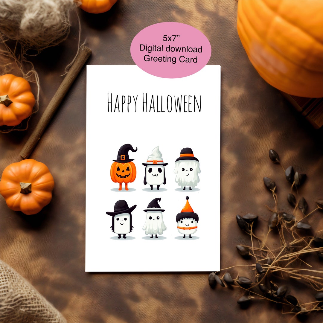 Happy Halloween Card Printable Printable Halloween Card - Etsy