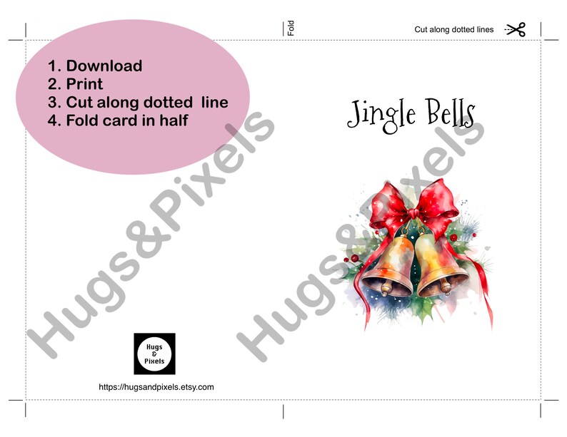 Christmas Printable Card, Printable Christmas Card, Digital Christmas ...
