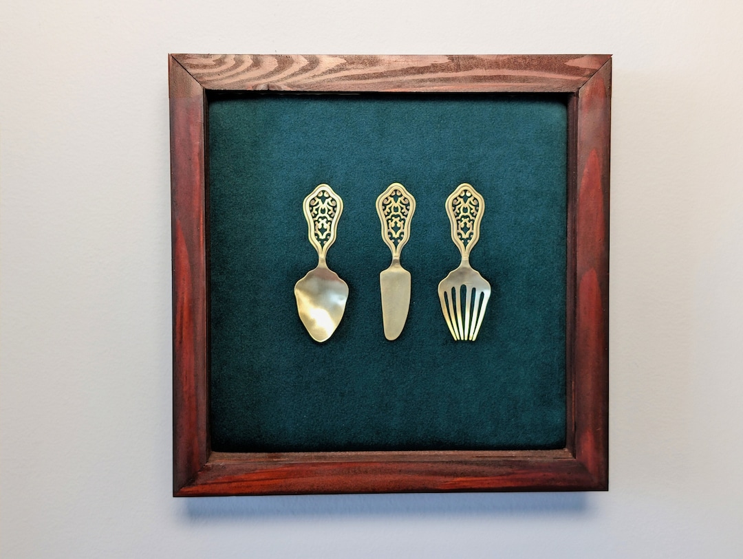 Decorative Cutlery Set With Frame, Vintage Framed Spoon and Fork for ...
