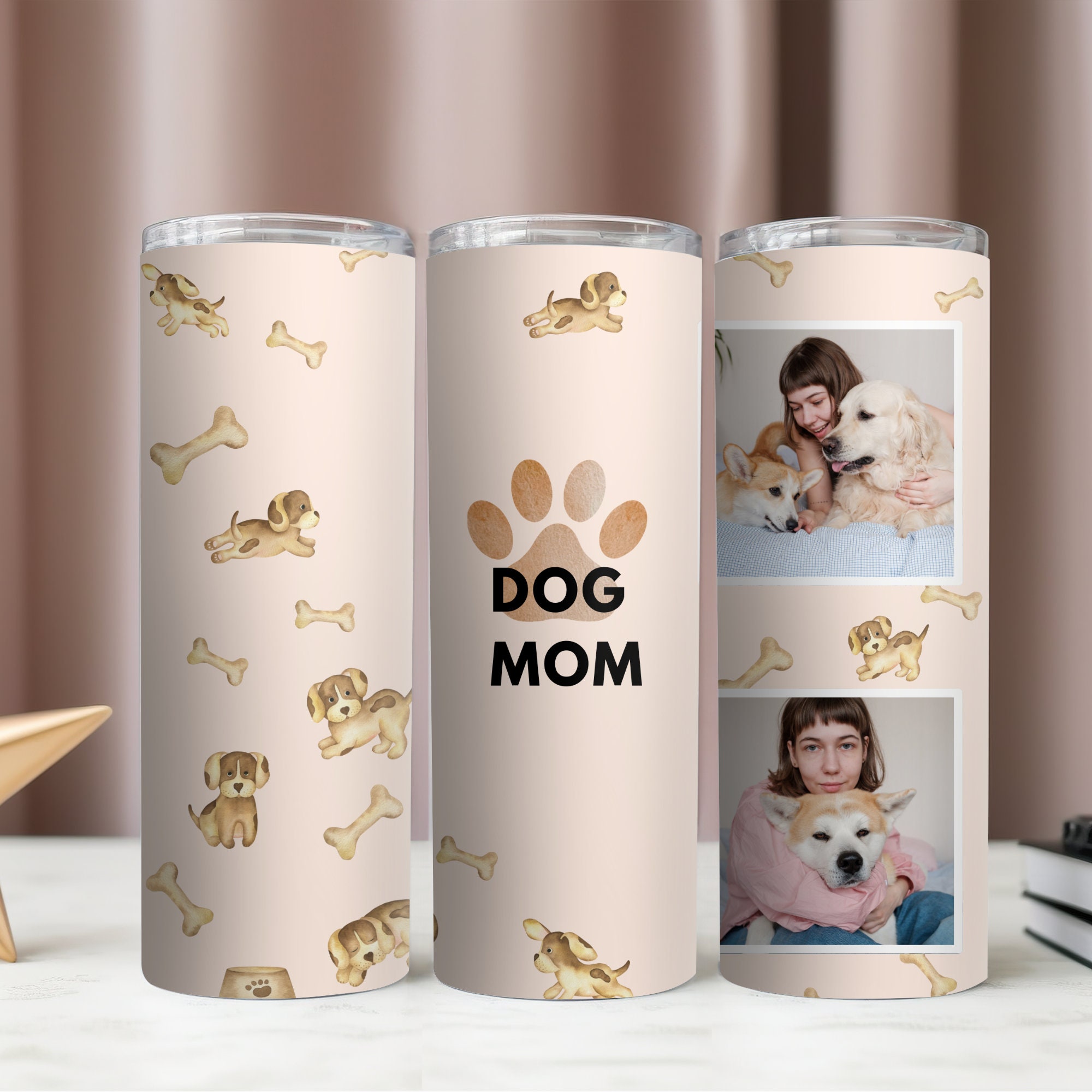 Personalized Dog Mom Tumbler Wrap, Photo Tumbler Wrap for Dog Moms ...