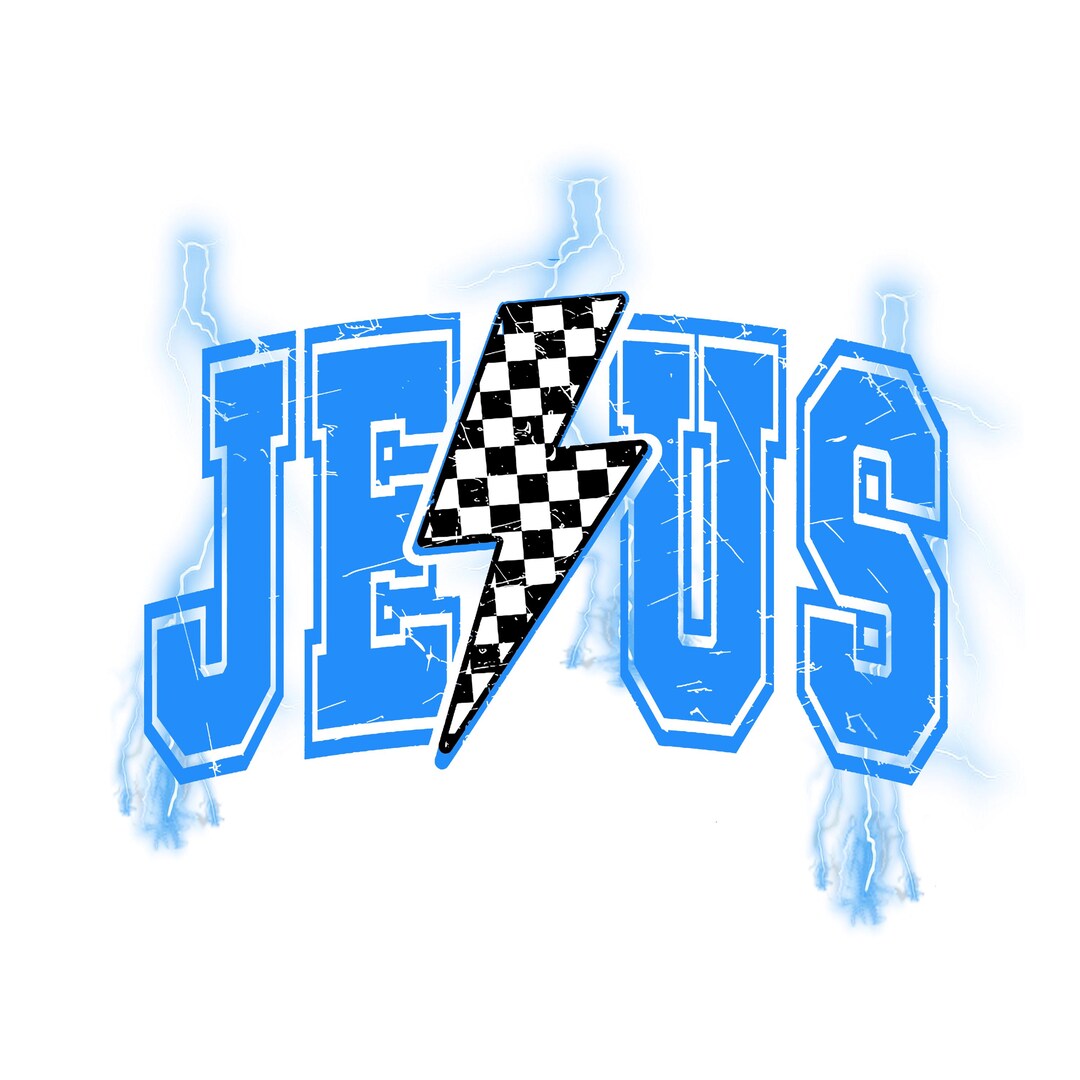Retro Jesus Lightning Bolt PNG Bundle: Christian Sublimation (digital ...