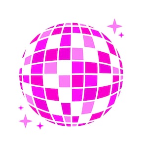 Pink Disco Ball Png Svg, Disco Ball Png Discoball Png, Retro Groovy Png ...