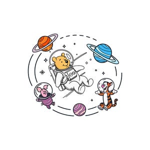 Astronaut Classic Pooh Bear Png Bundle Pooh Bear in Space Png ,space ...