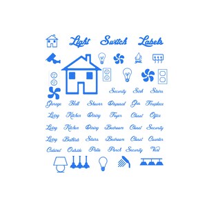 Light Switch Labels Clipart Bundle (PNG) - Etsy