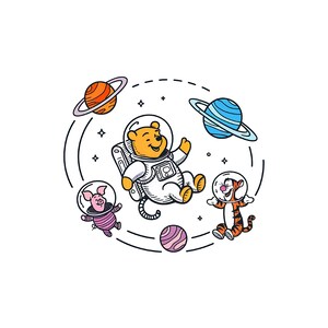 Astronaut Classic Pooh Bear Png Bundle Pooh Bear in Space Png ,space ...