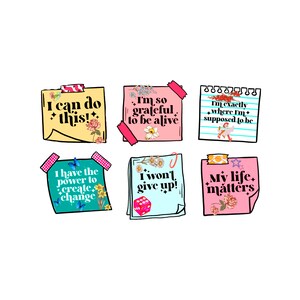 Motivational Sticky Notes Png, Printable Stickers Bundle, Daily ...