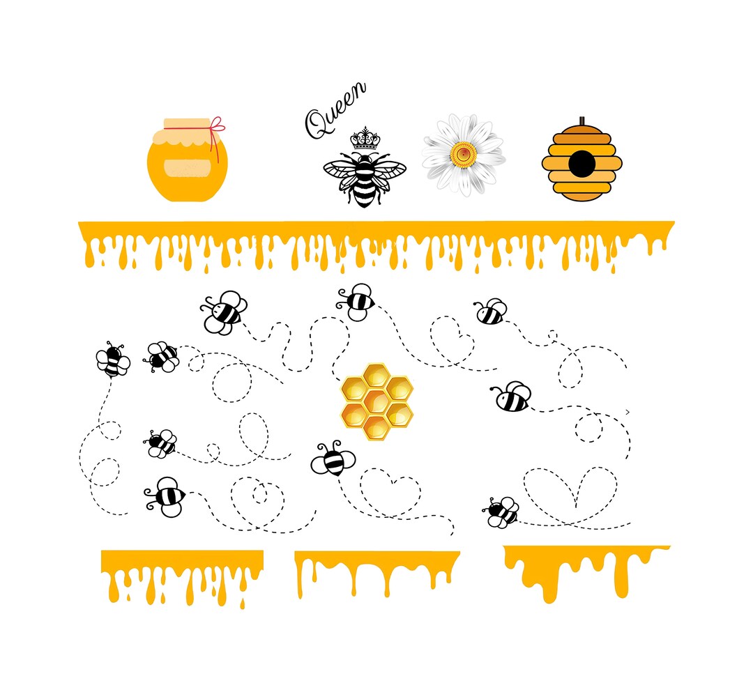 Bee Patterns Path Png, Bee Png, Honeycomb Png, Bee Clipart, Queen Bee ...