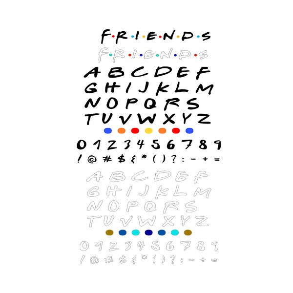 White Friends Dot Font - Etsy