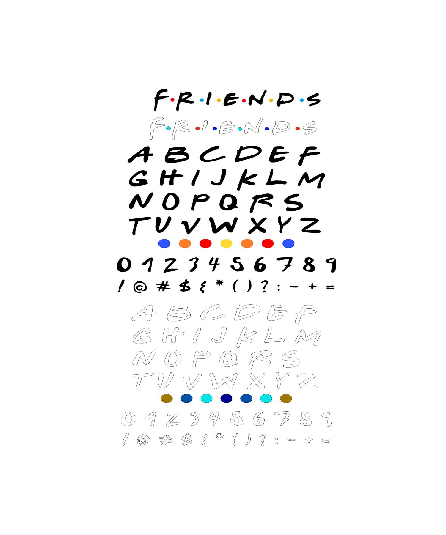 Friends Font Svg Png Friends Font Alphabets friends Font - Etsy