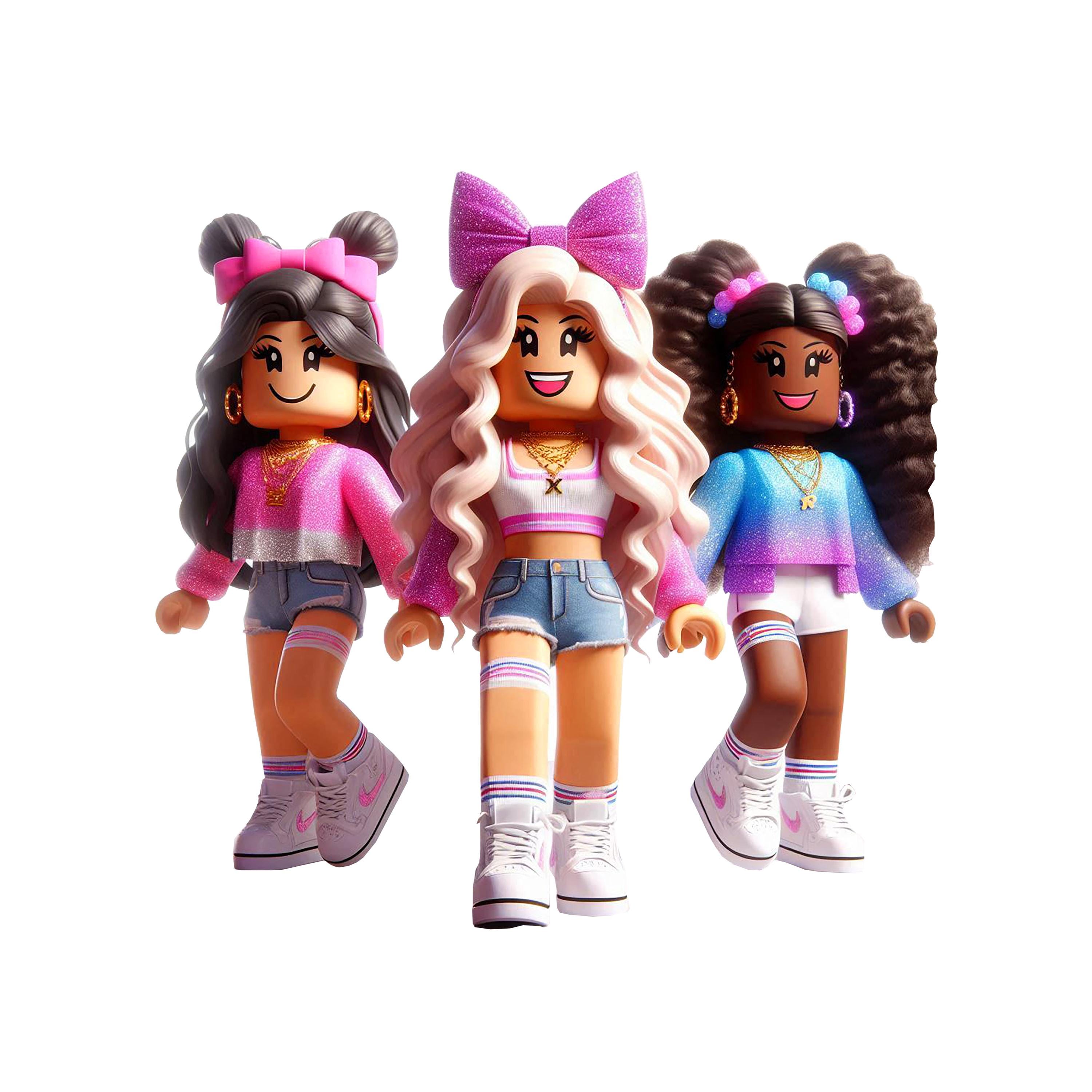 Glitter Roblox Girls PNG Clipart: 5 Designs (digital Download) - Etsy