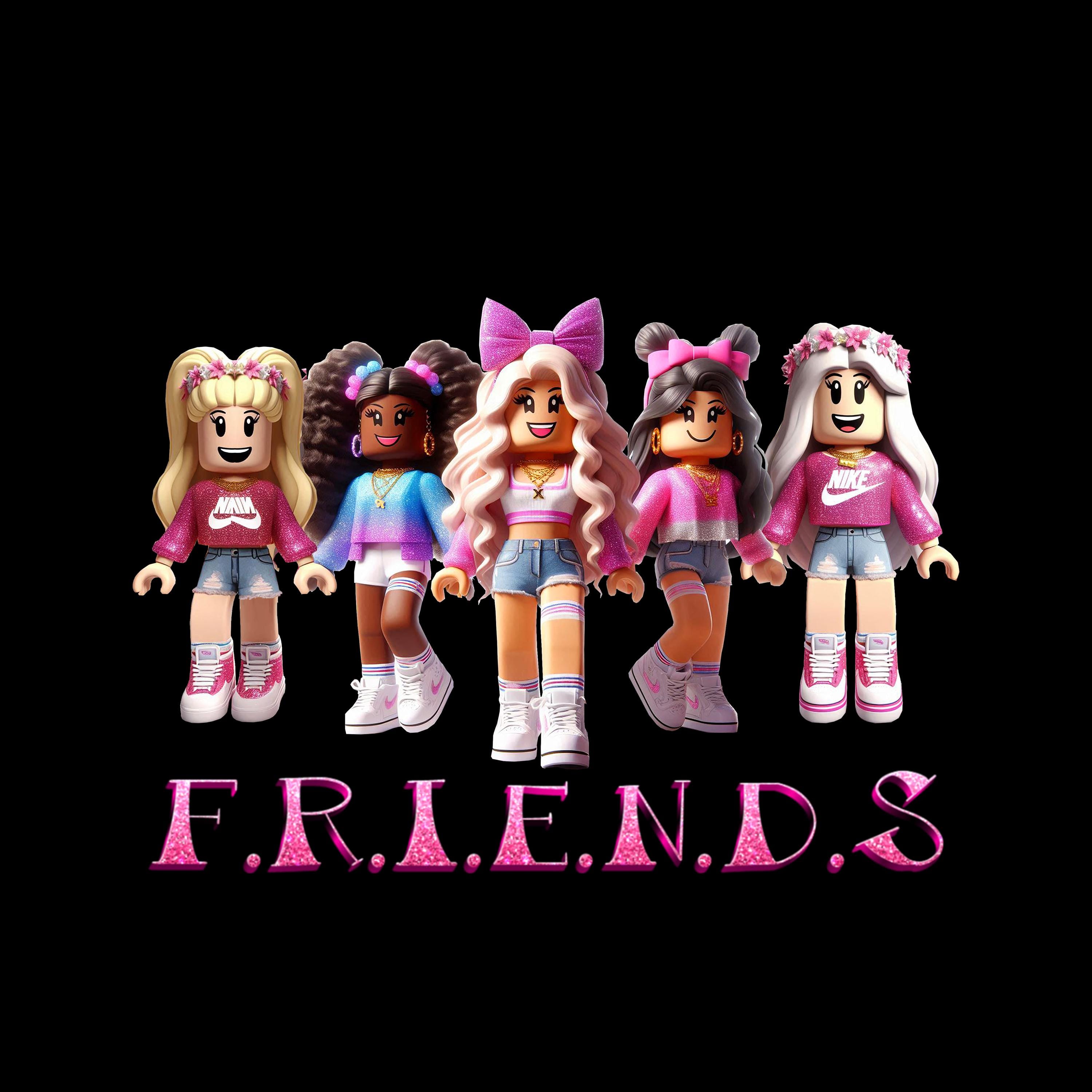 Roblox Girls PNG Clipart: 5 Designs, Printable Roblox Friends (digital ...