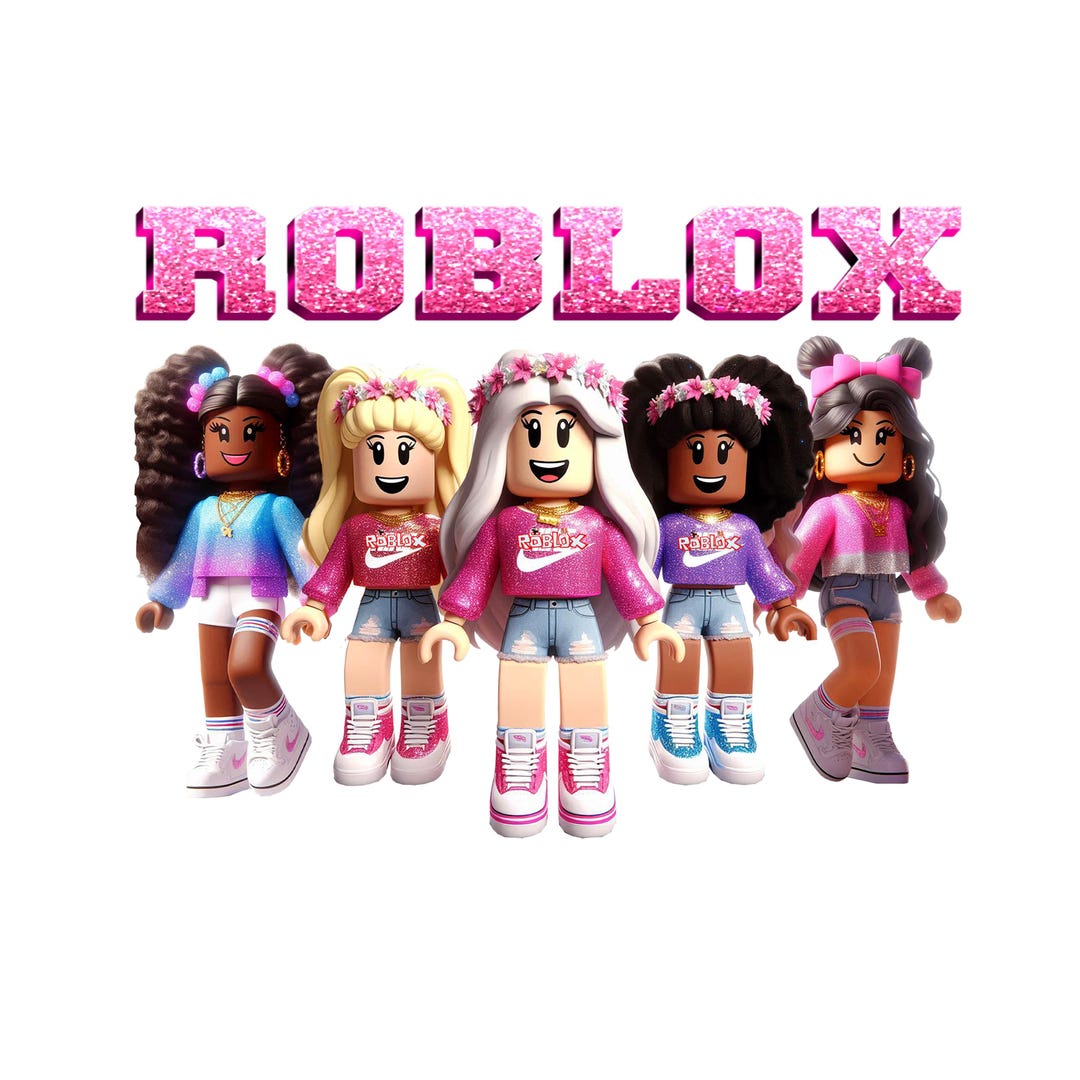 Roblox Girls PNG Clipart: 5 Designs, Printable Graphics (digital ...