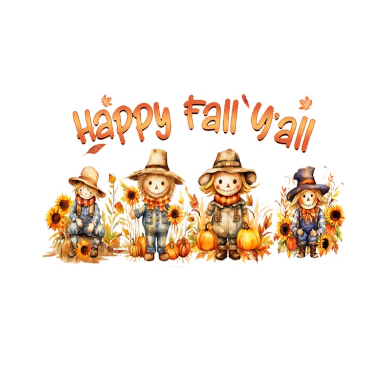 Watercolor Scarecrow Clipart Bundle | Fall PNG Files (digital Download ...