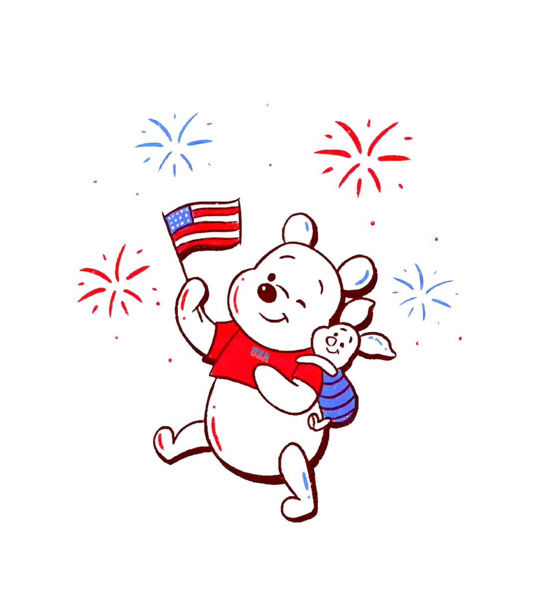 Winnie the Pooh 4th of July Png Sublimation Winnie the Pooh Png 4th of ...