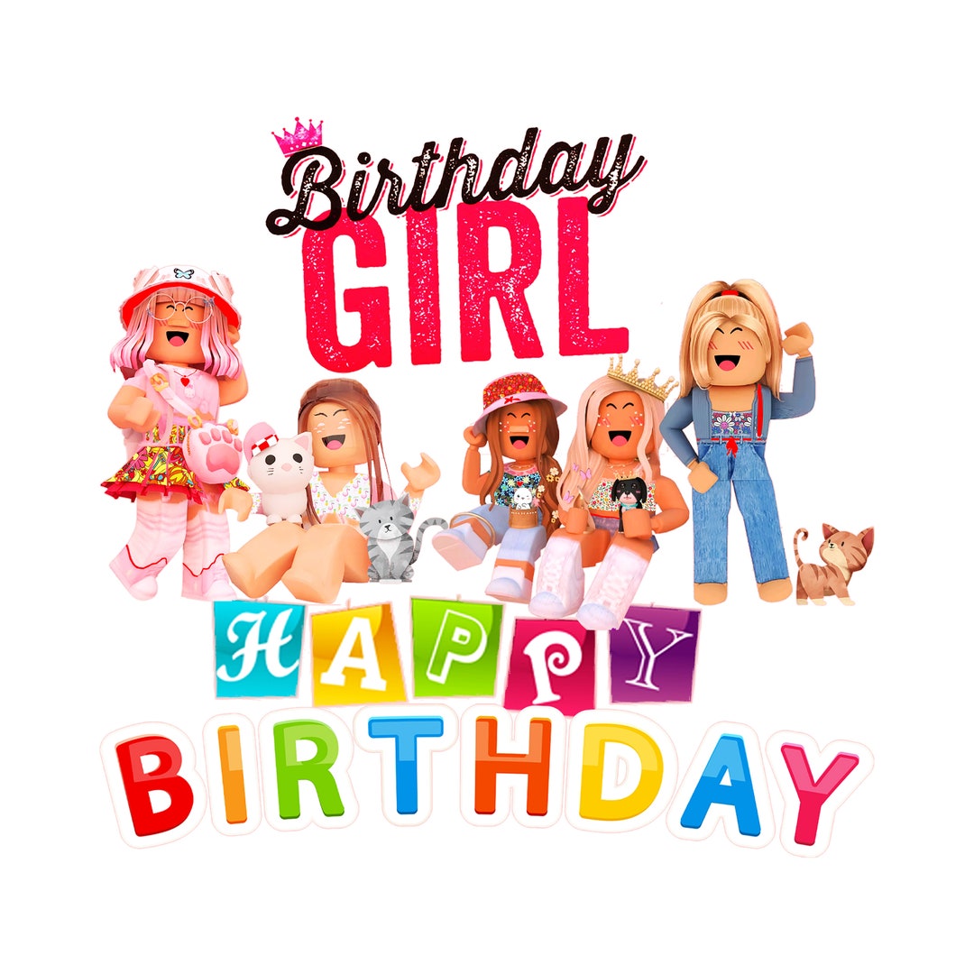 Birthday Roblox Girl Backdrop Png Svg , Roblox Happy Birthday Backdrop ...