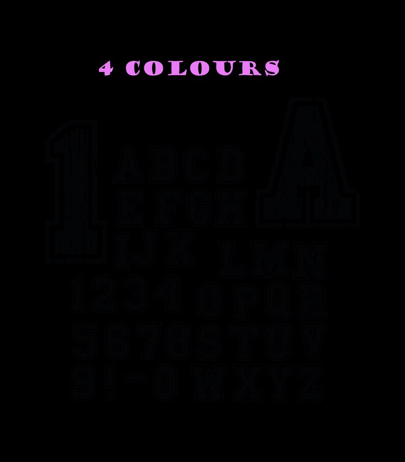 Pink Distressed Varsity Font: PNG Alphabet & Numbers Bundle (digital ...