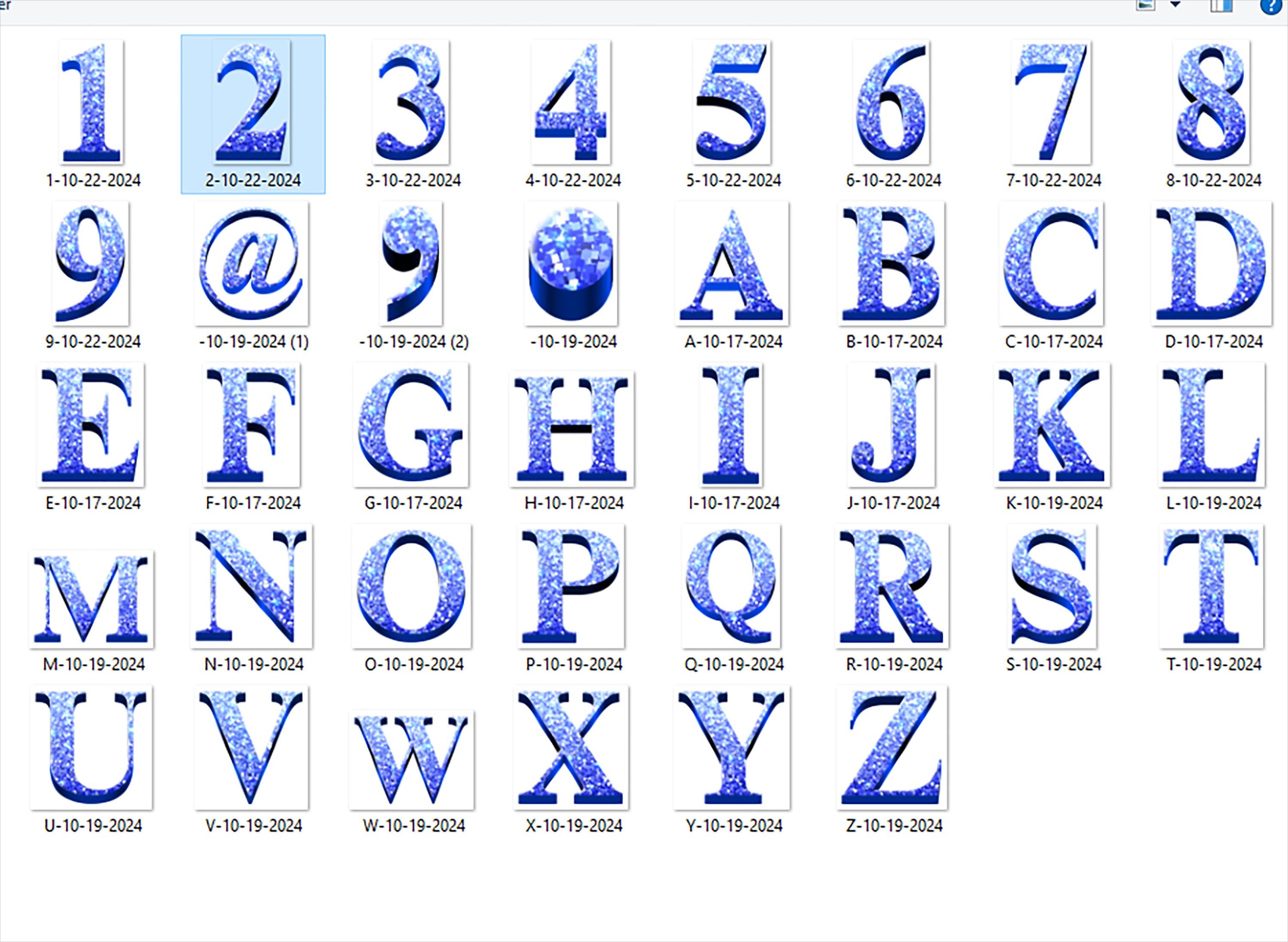 Pink & Blue Glitter Alphabet PNG Font Bundle - Etsy
