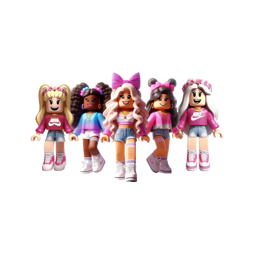 Roblox Girls Png Clipart 5 Designs Sublimation Graphics Digital 3750