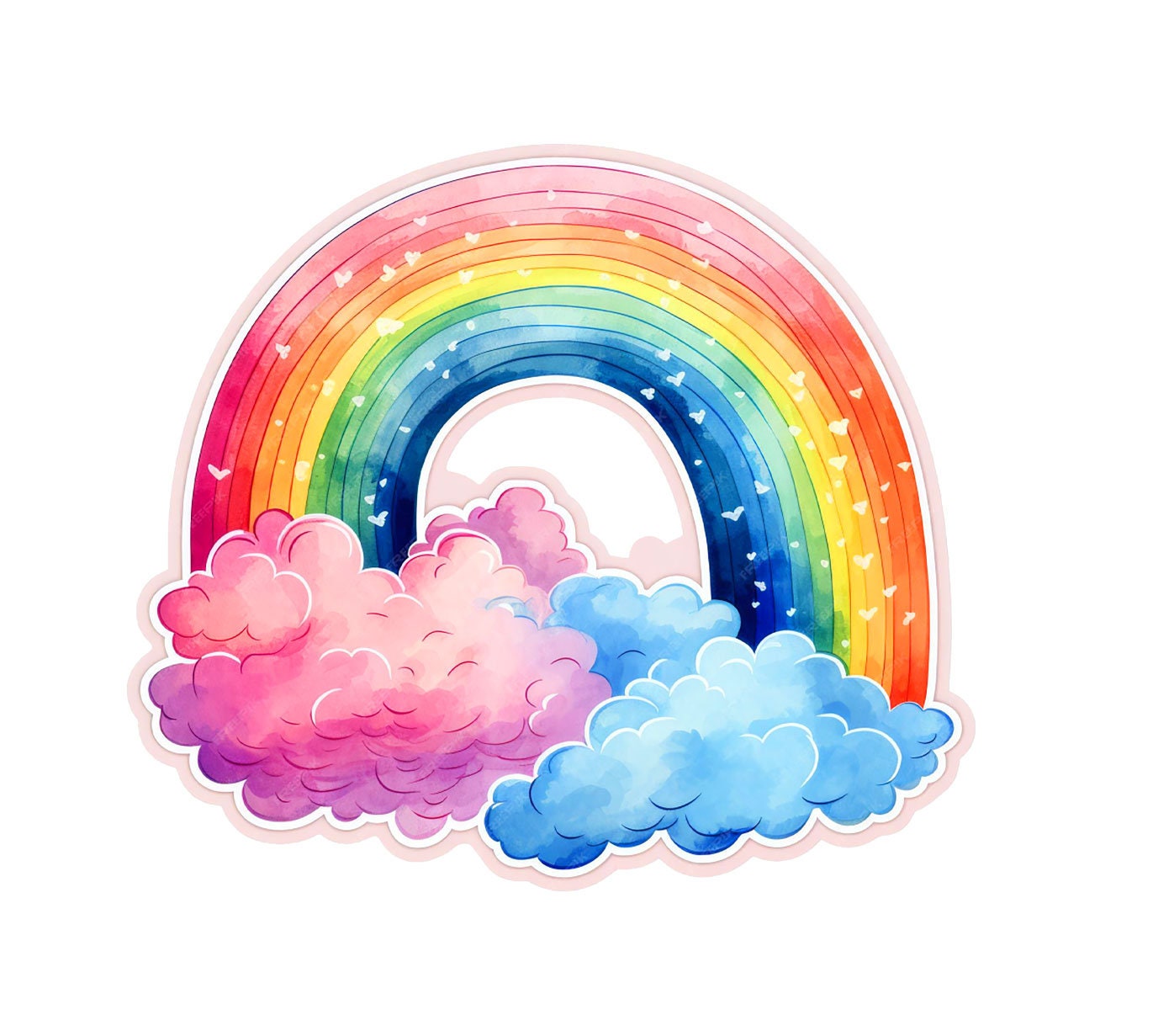 Boho Rainbow PNG Clipart Bundle: Watercolor Sublimation (digital ...