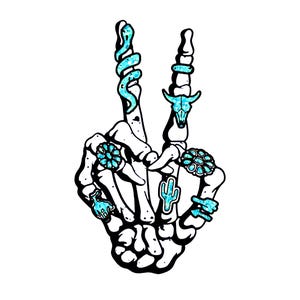 Western Skeleton Jewelry Png Pink Skeleton Middle Finger Western ...