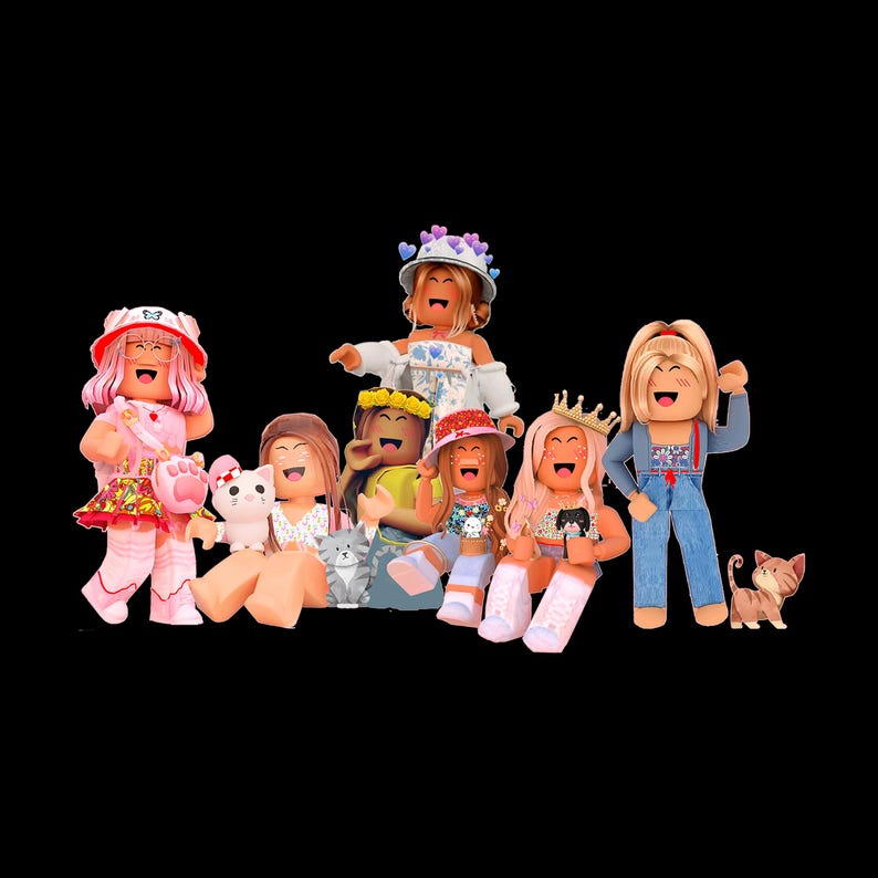 Roblox Girls PNG Clipart: 5 Designs, Printable Roblox Friends (digital ...
