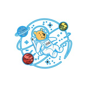 Astronaut Classic Pooh Bear Png Bundle Pooh Bear in Space Png ,space ...