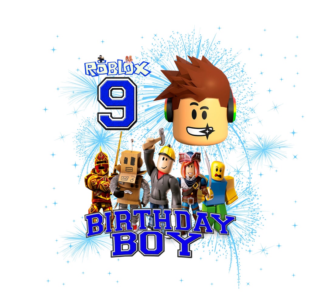 Birthday Boy Roblox 9 PNG Bundle: Gamer Tee Design + Fonts - Etsy