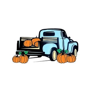 Fall Pumpkin Patch Truck PNG: Autumn Harvest Clipart (digital Download ...