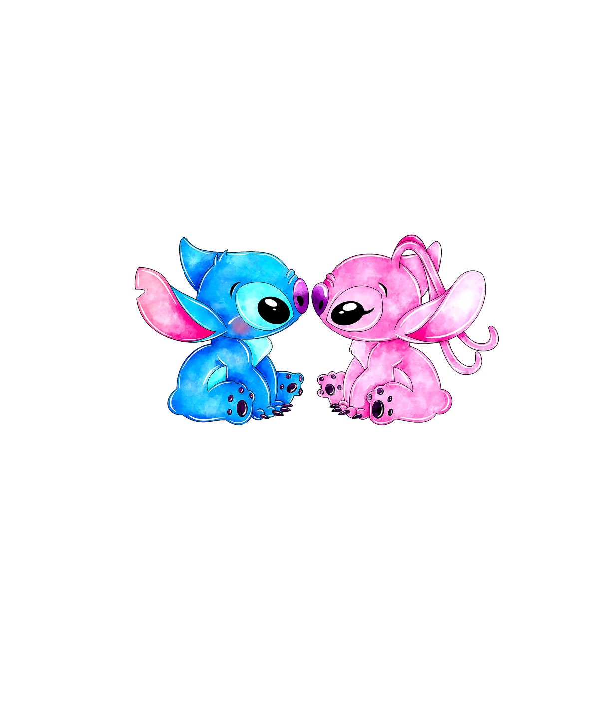 Lilo Stitch Kiss Svg Png , Water Color Lilo Stitch Kiss , Cute Lilo ...